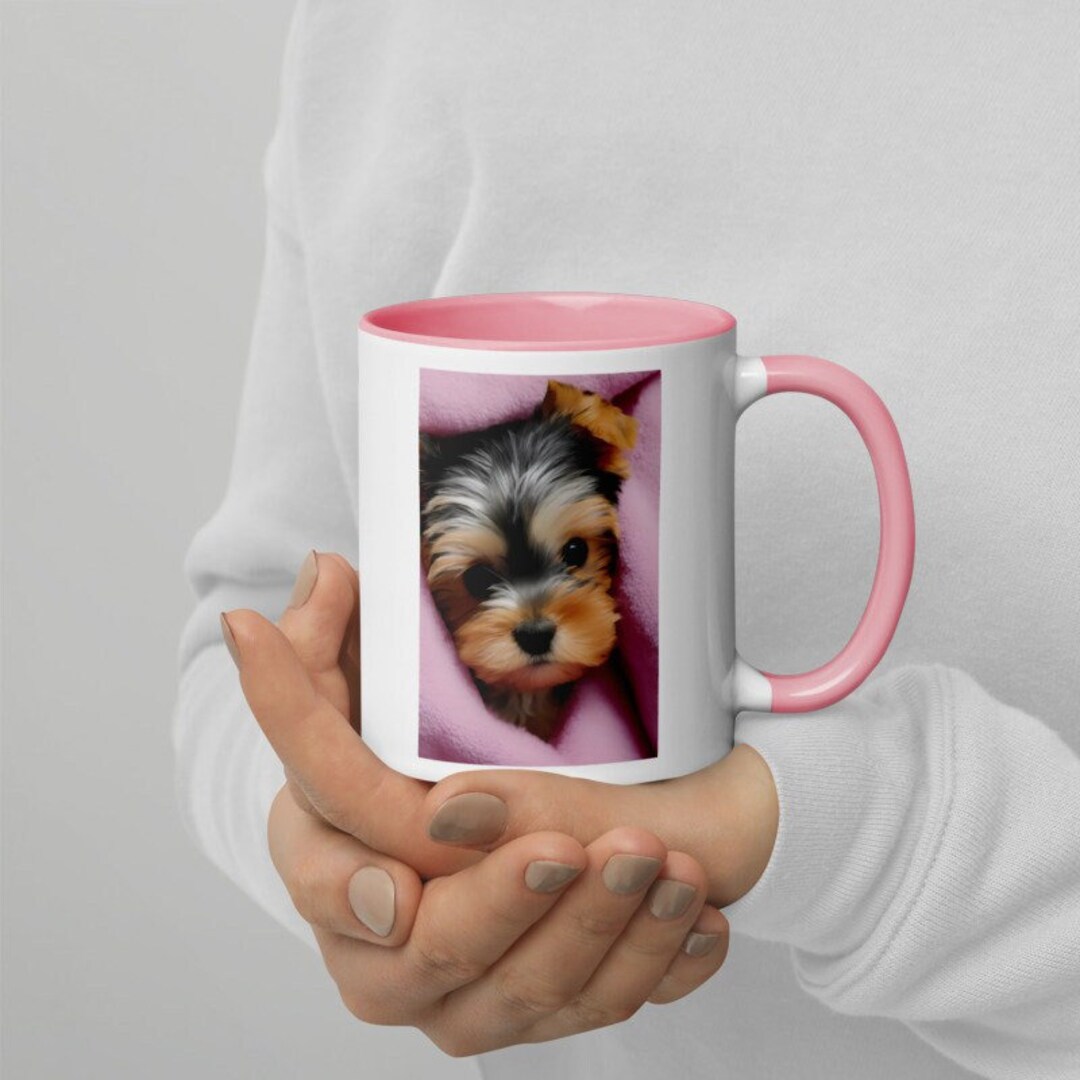 Pretty in Pink the Perfect Cute Yorkie Mug Gift 11 Oz Ceramic With ...