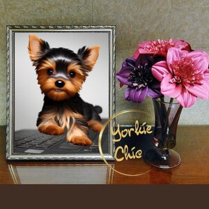 Yorkie Keyboard Warrior - Wall Art - Home Office Decor - Yorkie Gift ...