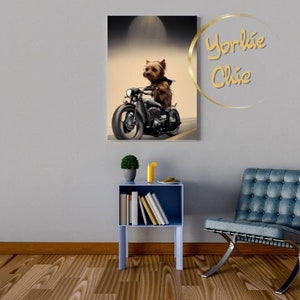 Yorkie Easy Rider - Wall Art - Home Office Decor - Yorkie Gift ...