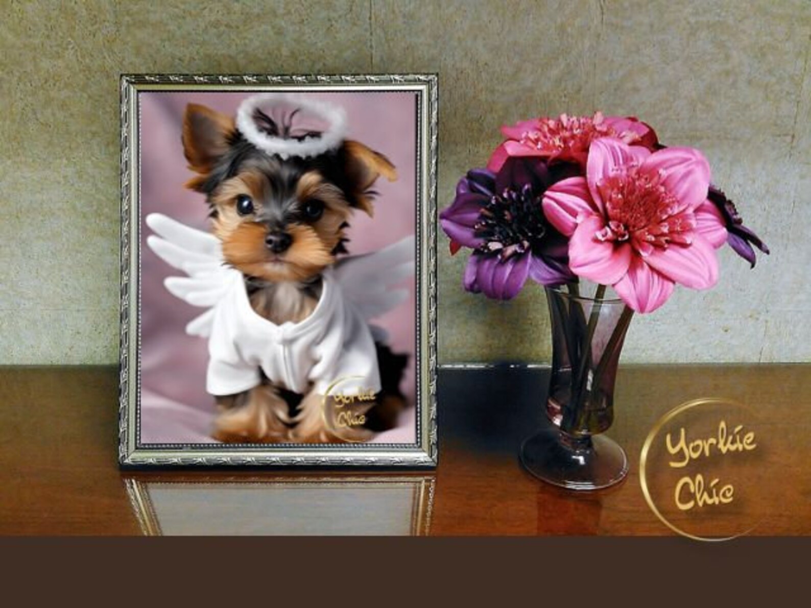 Yorkie Angel - Wall Art - Home Office Decor - Yorkie Gift - Digital ...