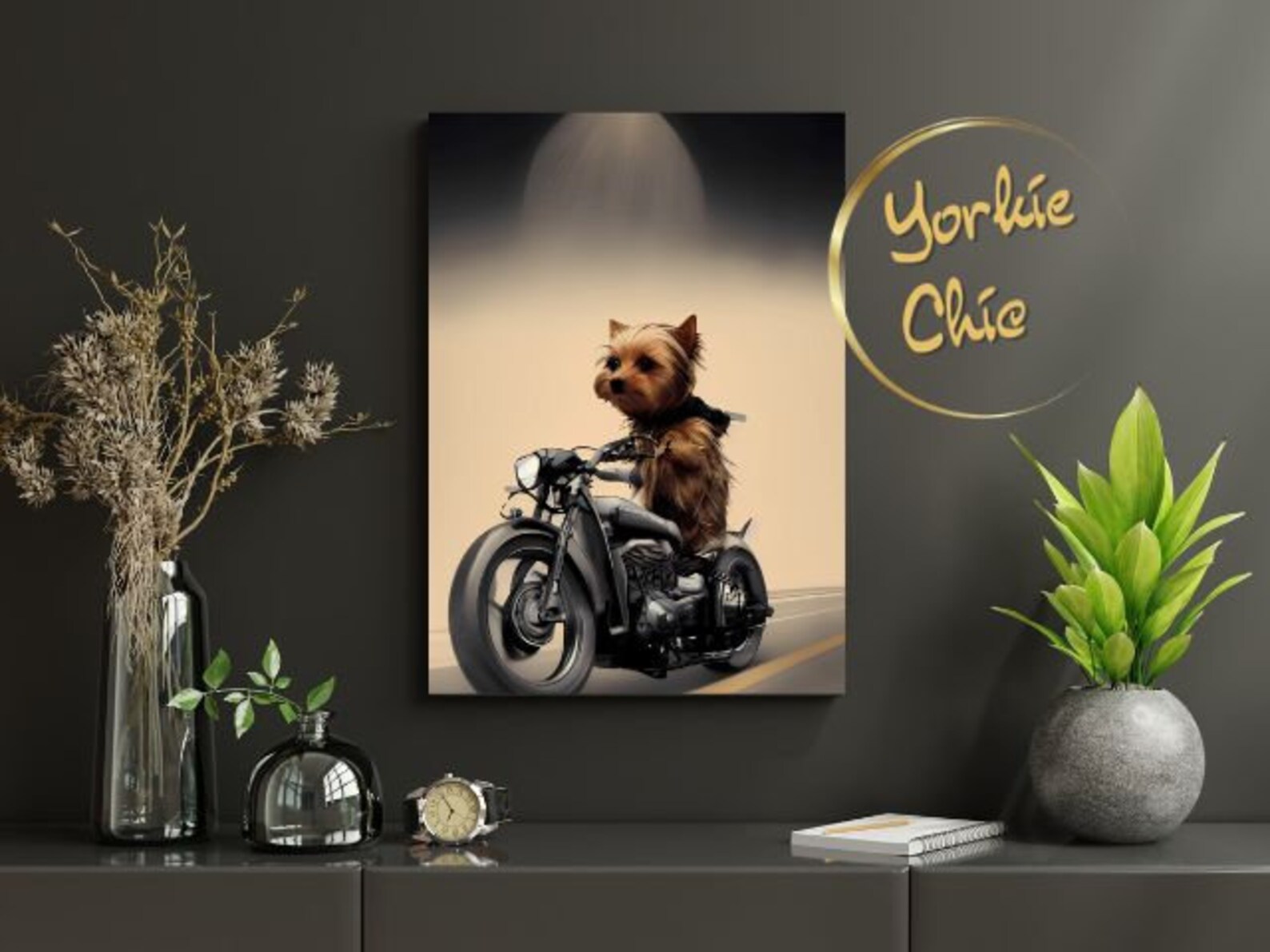Yorkie Easy Rider - Wall Art - Home Office Decor - Yorkie Gift ...
