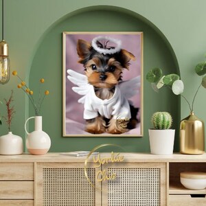 Yorkie Angel - Wall Art - Home Office Decor - Yorkie Gift - Digital ...