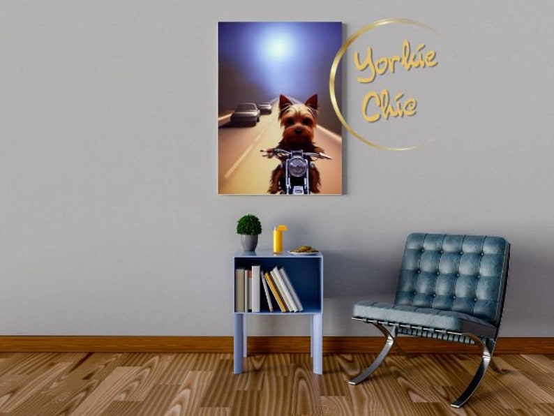 Yorkie Freeway Crusin Wall Art Home Office Decor Yorkie Gift Digital ...