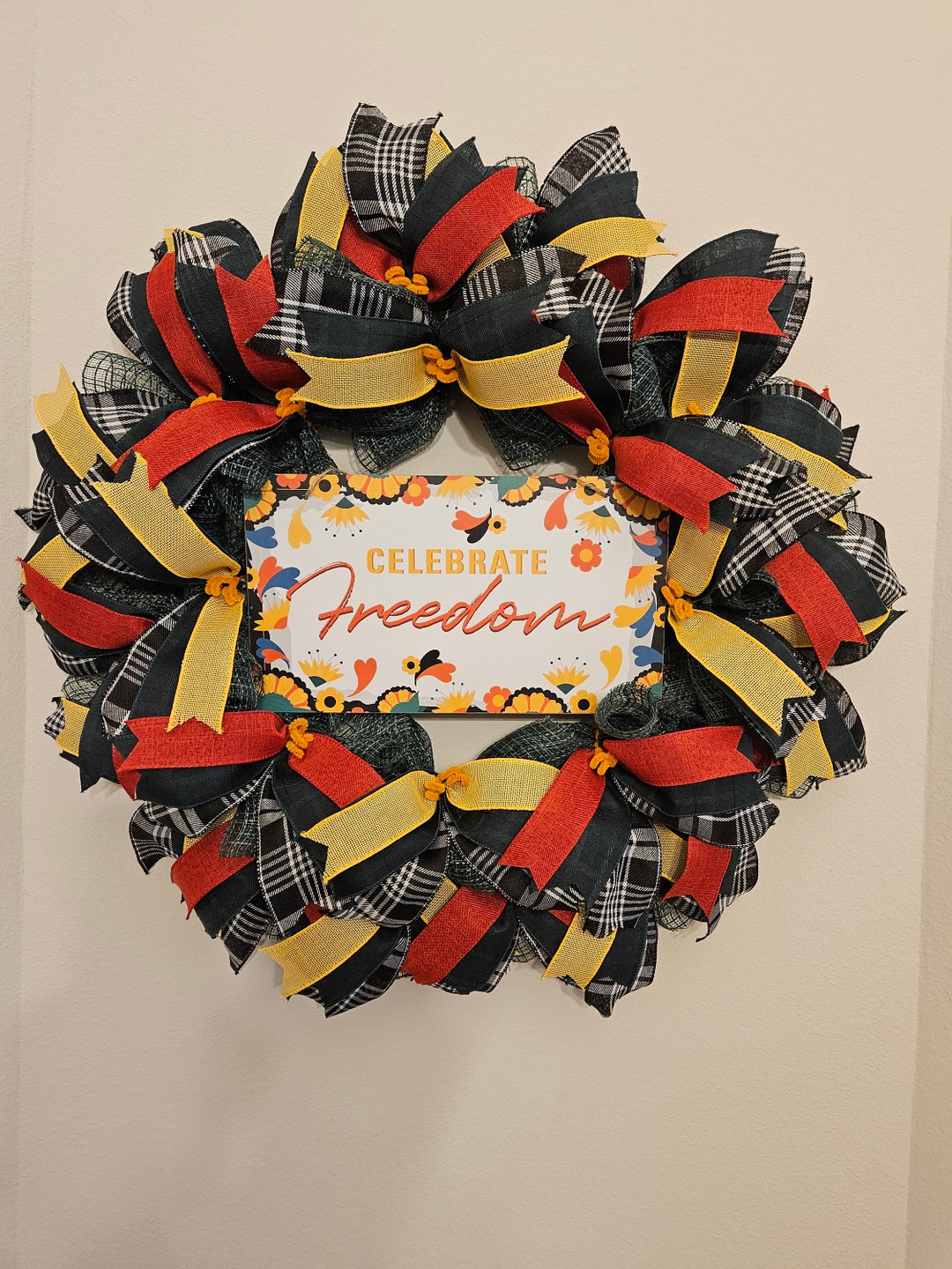 Juneteenth Wreath | Juneteeth Decor || Home Decor | Juneteenth Door ...