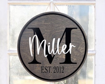 Personalized Wood Door Sign for Front Door Sign Last Name Sign Front ...