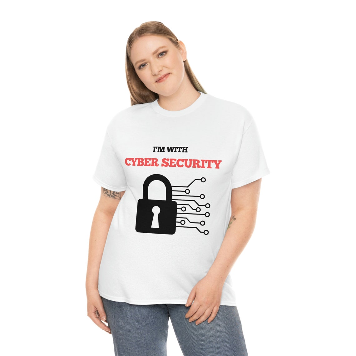 I'm With Cyber Security - Tshirt Design - Unisex Heavy Cotton Tee ...