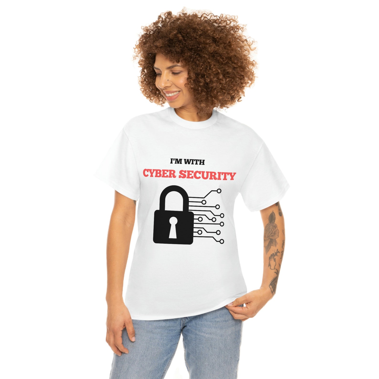 I'm With Cyber Security - Tshirt Design - Unisex Heavy Cotton Tee ...