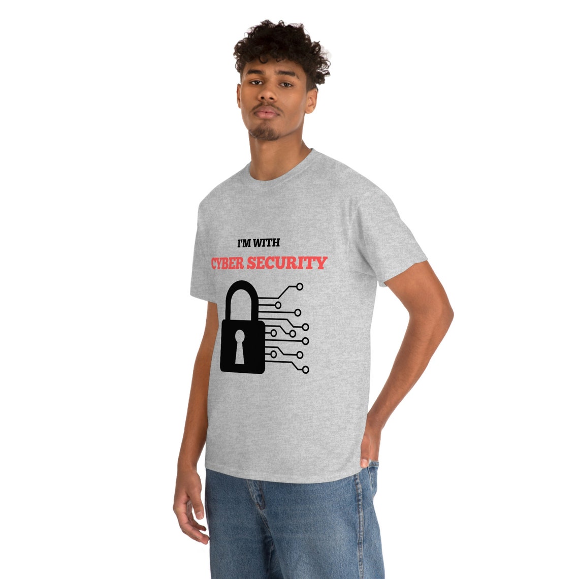 I'm With Cyber Security - Tshirt Design - Unisex Heavy Cotton Tee ...