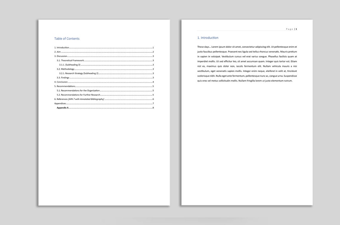 Basic Research Paper Template APA 7 | MS Word Template | Academic Paper ...