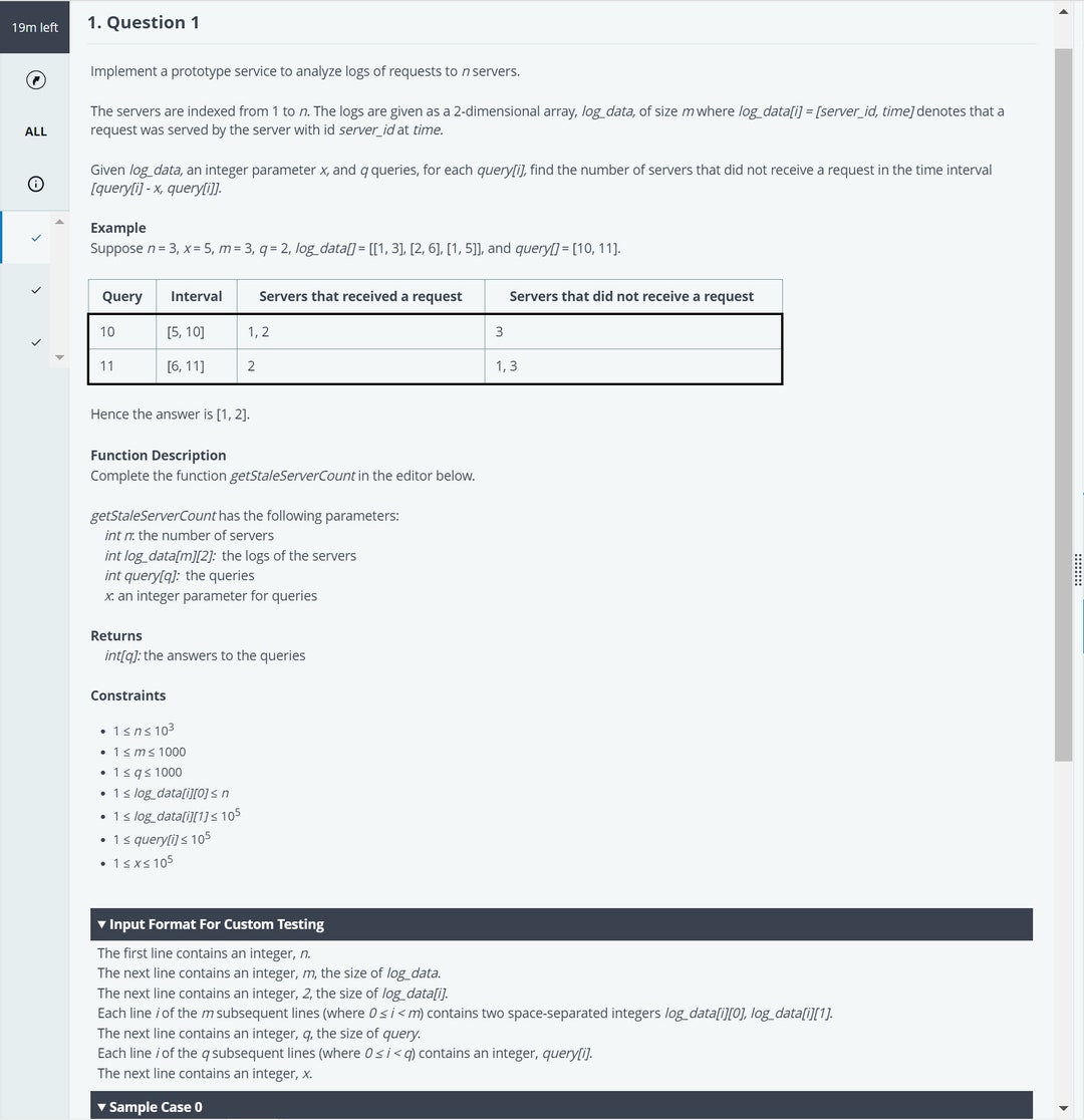 Coding Challenge: Implement a Prototype Service to Analyze Logs of Requests to N Servers - Etsy
