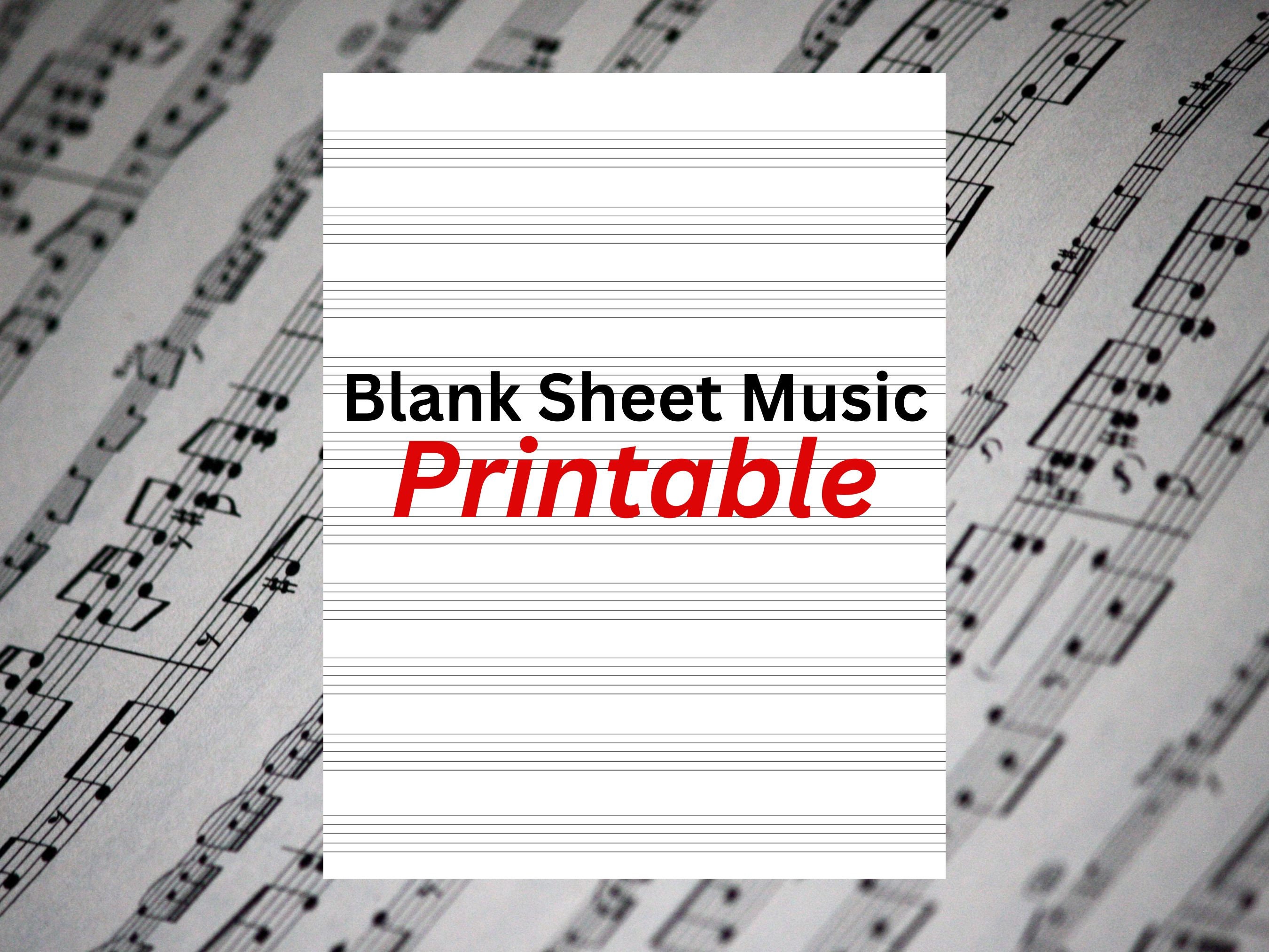 Printable Sheet Music, Manuscript Paper, 10 Staff, A4 and Letter Size ...