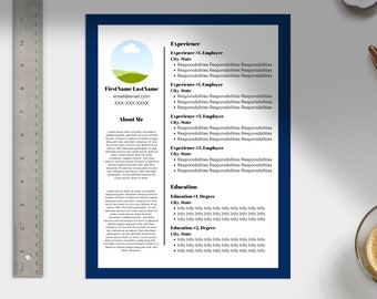 Light Pink Border Resume Template - Etsy