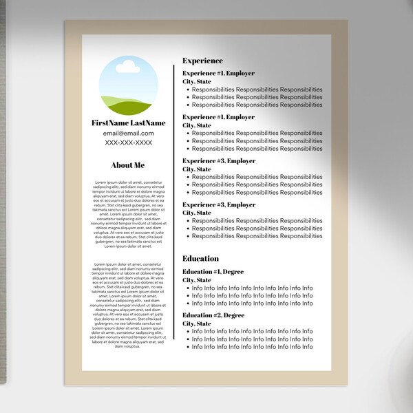 Resume With Border - Etsy