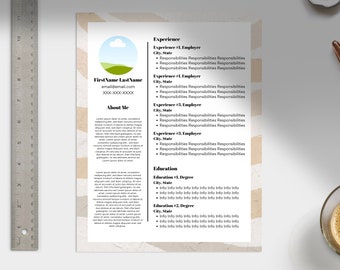 Light Pink Border Resume Template - Etsy