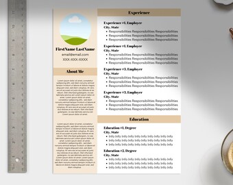 Light Pink Border Resume Template - Etsy