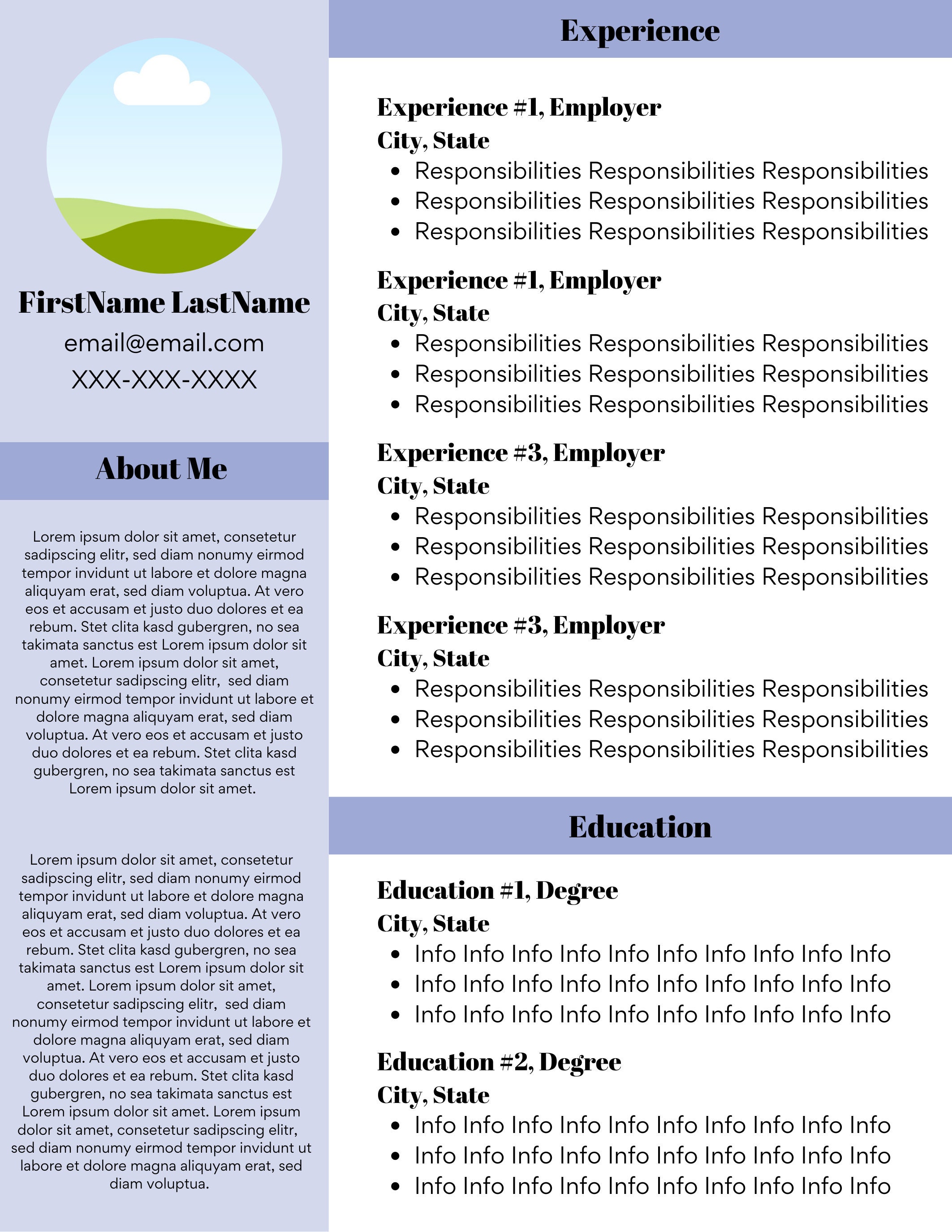 Indigo Resume Template - Etsy
