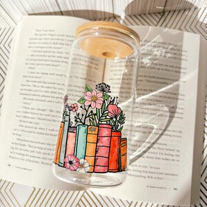 Book Lovers Coffee Cup, Book Club Gift, Bookish Cup, Iced Coffee Glass ...