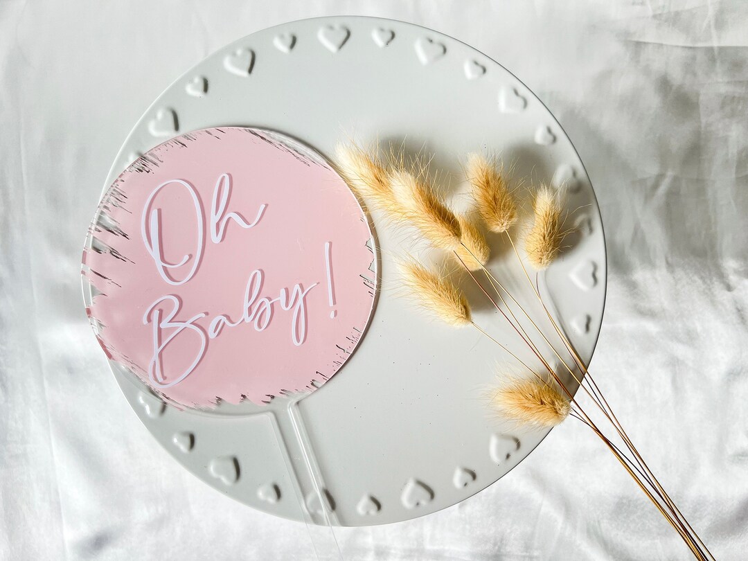 Oh Baby Cake Topper, Baby Shower Acrylic Cake Topper, Custom Baby ...