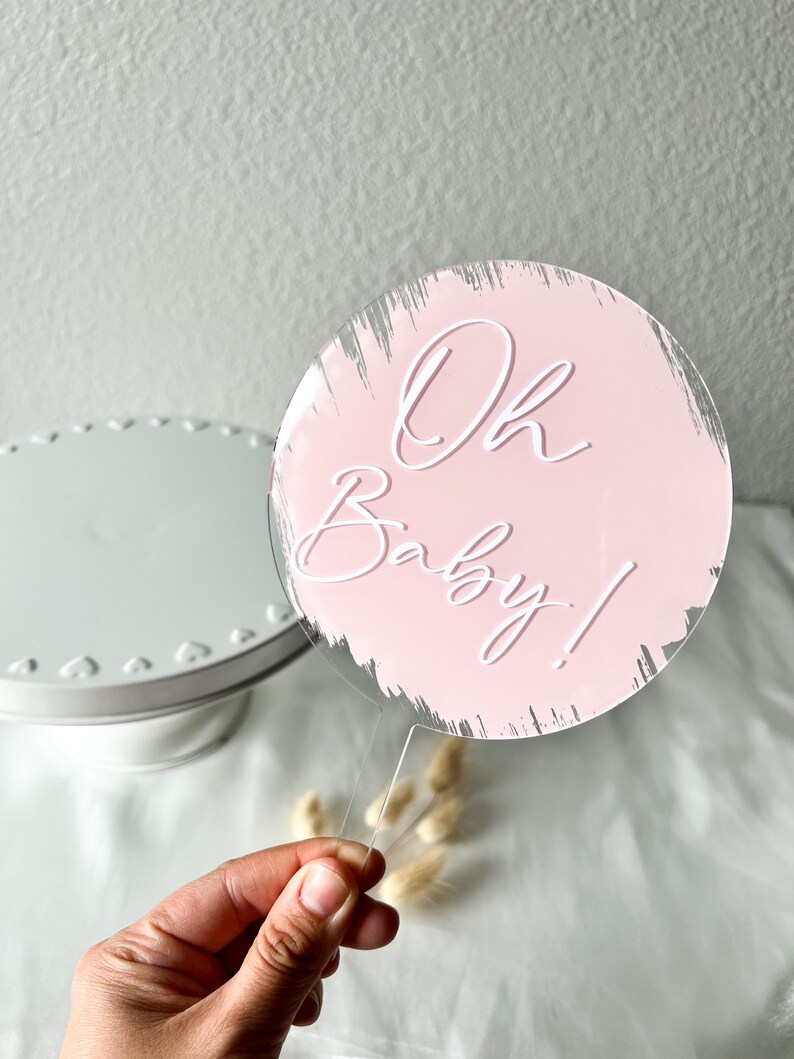 Oh Baby Cake Topper, Baby Shower Acrylic Cake Topper, Custom Baby ...