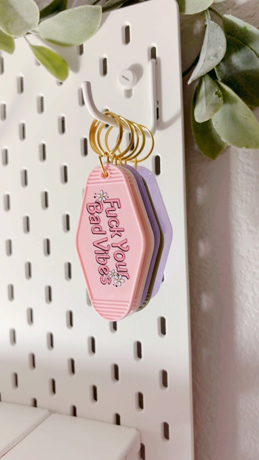 F Your Bad Vibes Motel Keychain, Girly Car/house Keys - Etsy