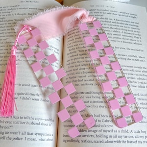 Checkered Bookmark, Acrylic Bookmark With Ribbon, Personalized Bookmark ...