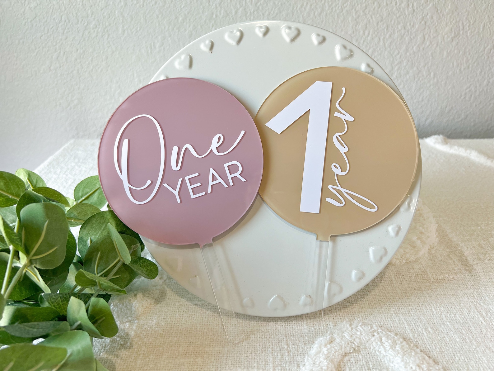 Acrylic Cake Topper One Year Cake Topper Baby's First - Etsy