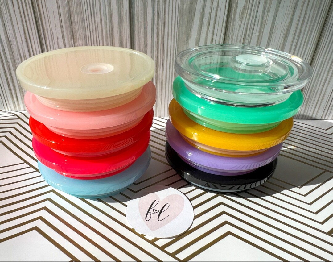 Colored Plastic Lid for 16 Oz Beer Can Glass Tumbler - Etsy