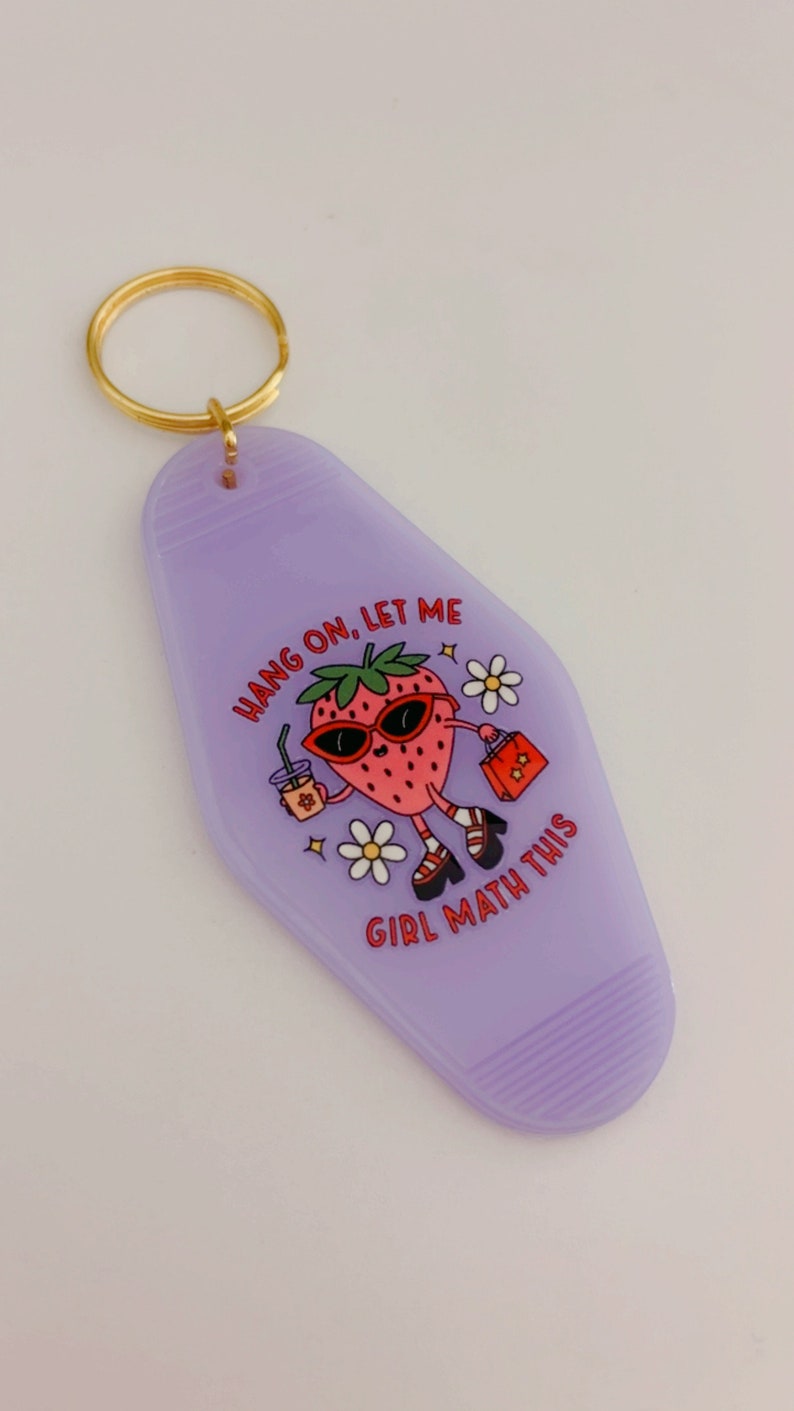 Girl Math Motel Keychain, Cute Keychain, Girly Keychain, Car Keys ...