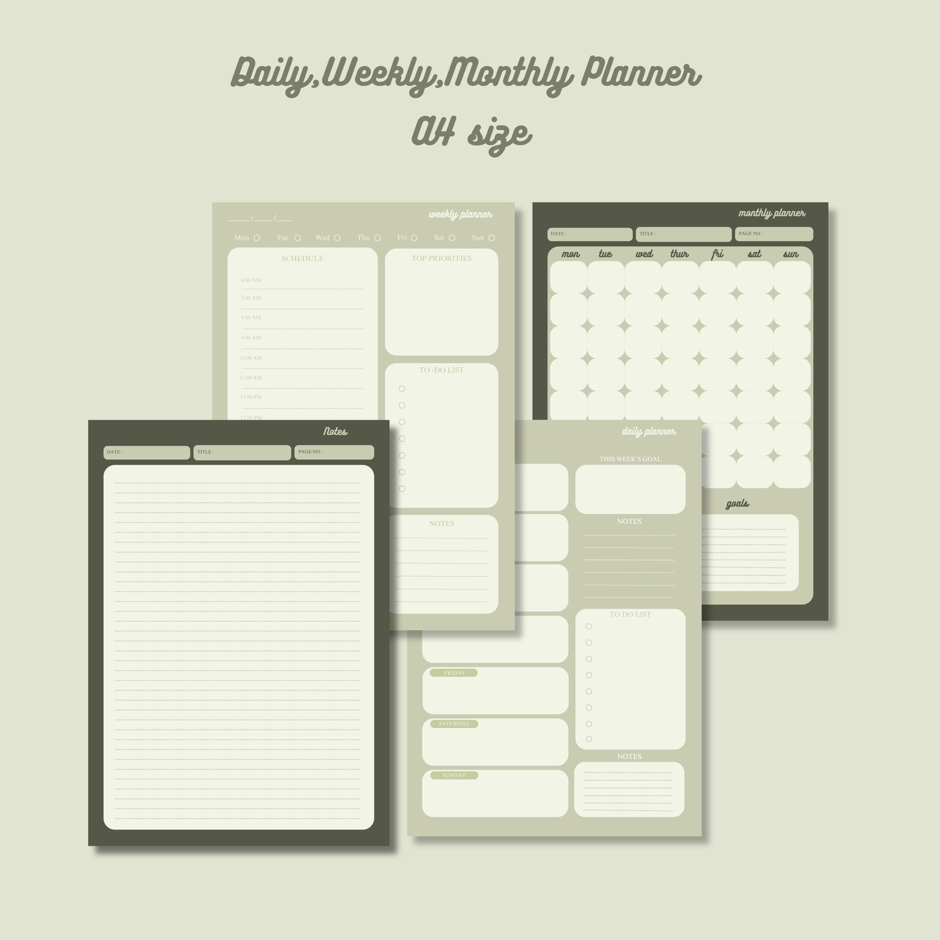 Printable Monthly Planner Sheets | Stationery | Daily Planner | Weekly ...