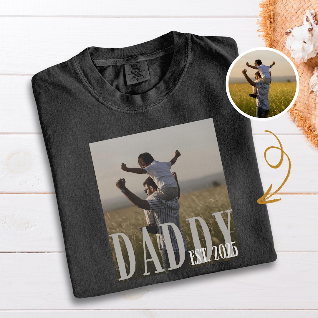 Custom Vintage Photo Dad Shirt – Personalized Comfort Colors Tee, Retro ...