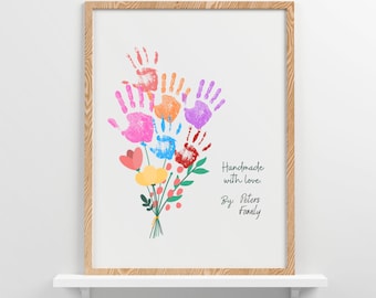 Mother's Day Handprint Art, Birthday Kids Activity, Handprint Art ...
