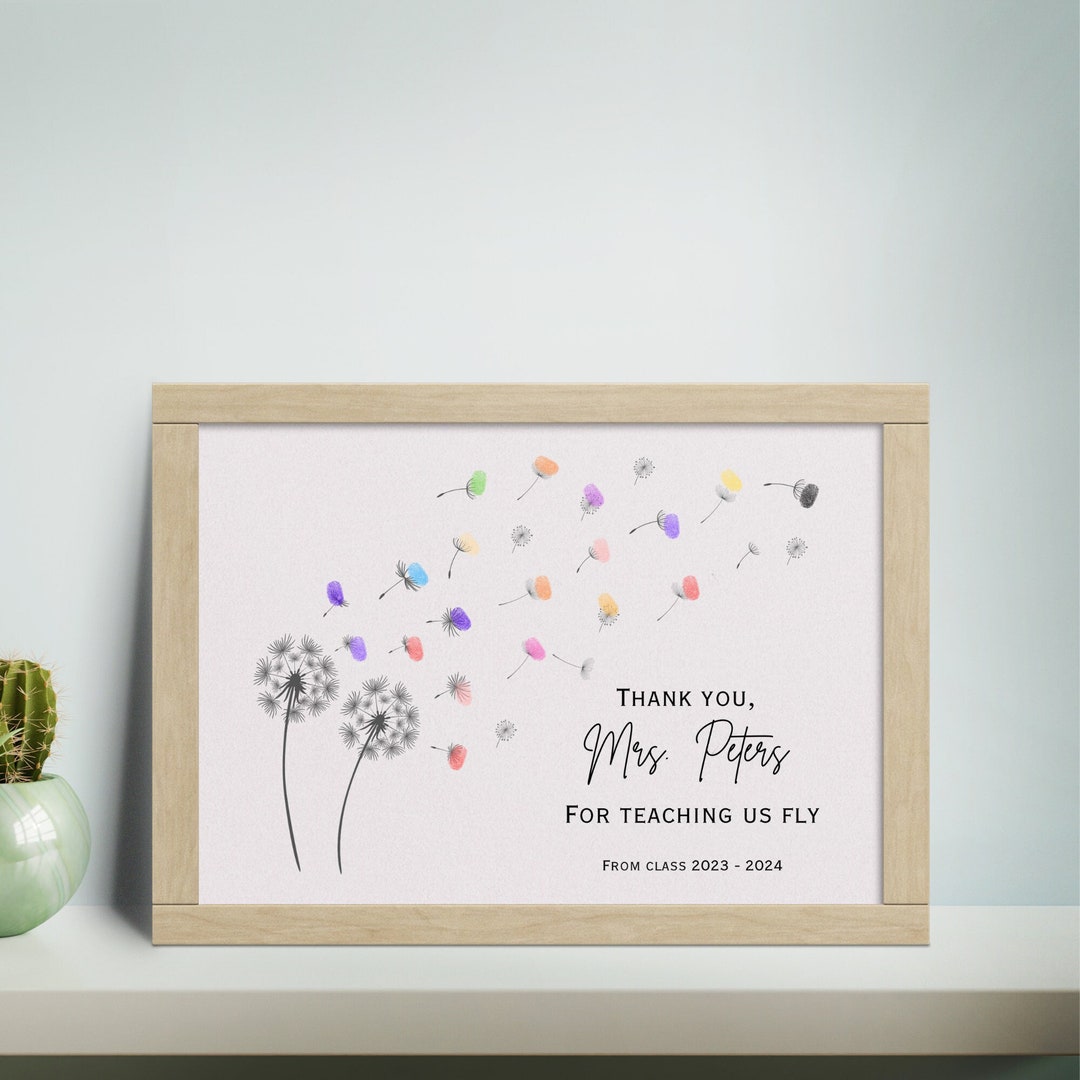 Thumbprint Teacher Appreciation Gift Editable Template, Students ...
