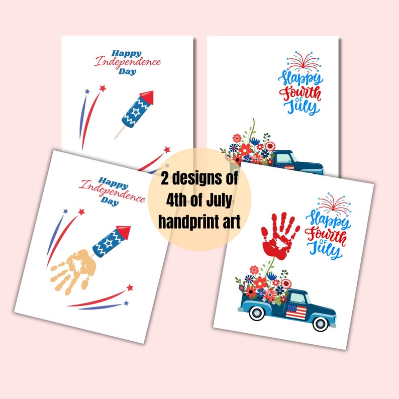 4th of July Handprint Art Bundle, Independence Day Nursery Activity ...