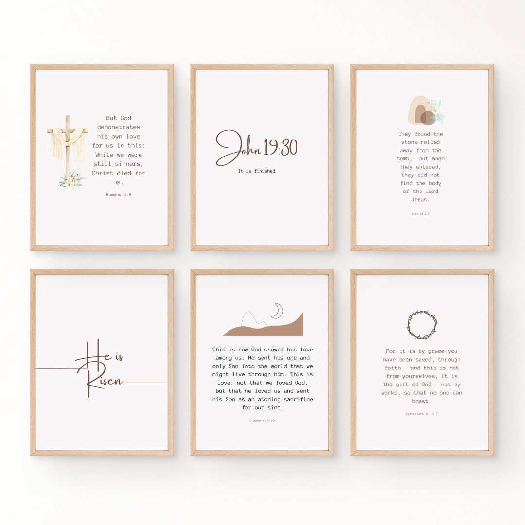 Easter Wall Art Printable, Bible Verse Wall Art, Christian Wall Art ...