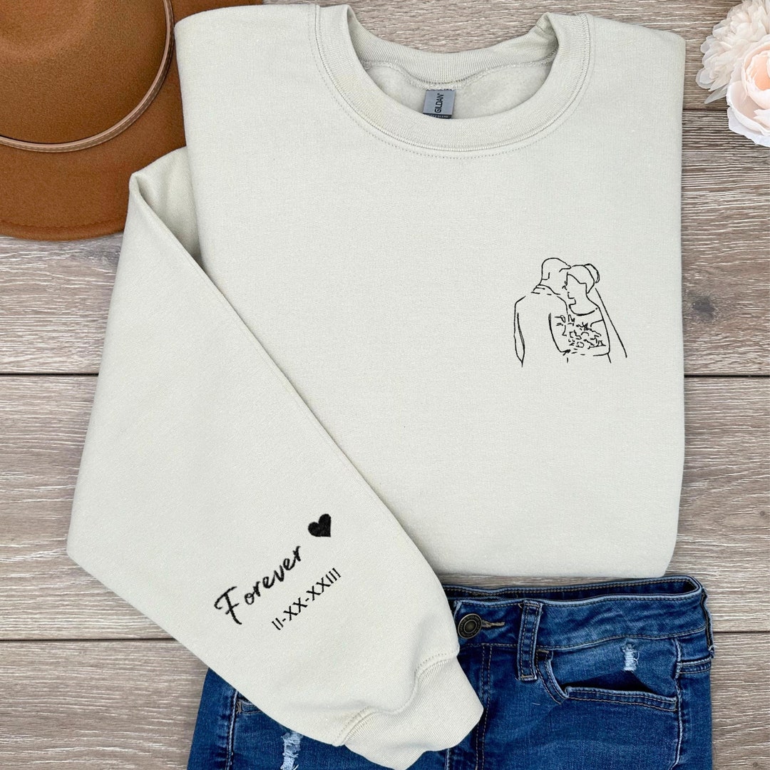 Embroidered Couple Sweatshirt, Custom Sweatshirt Valentine Gift ...