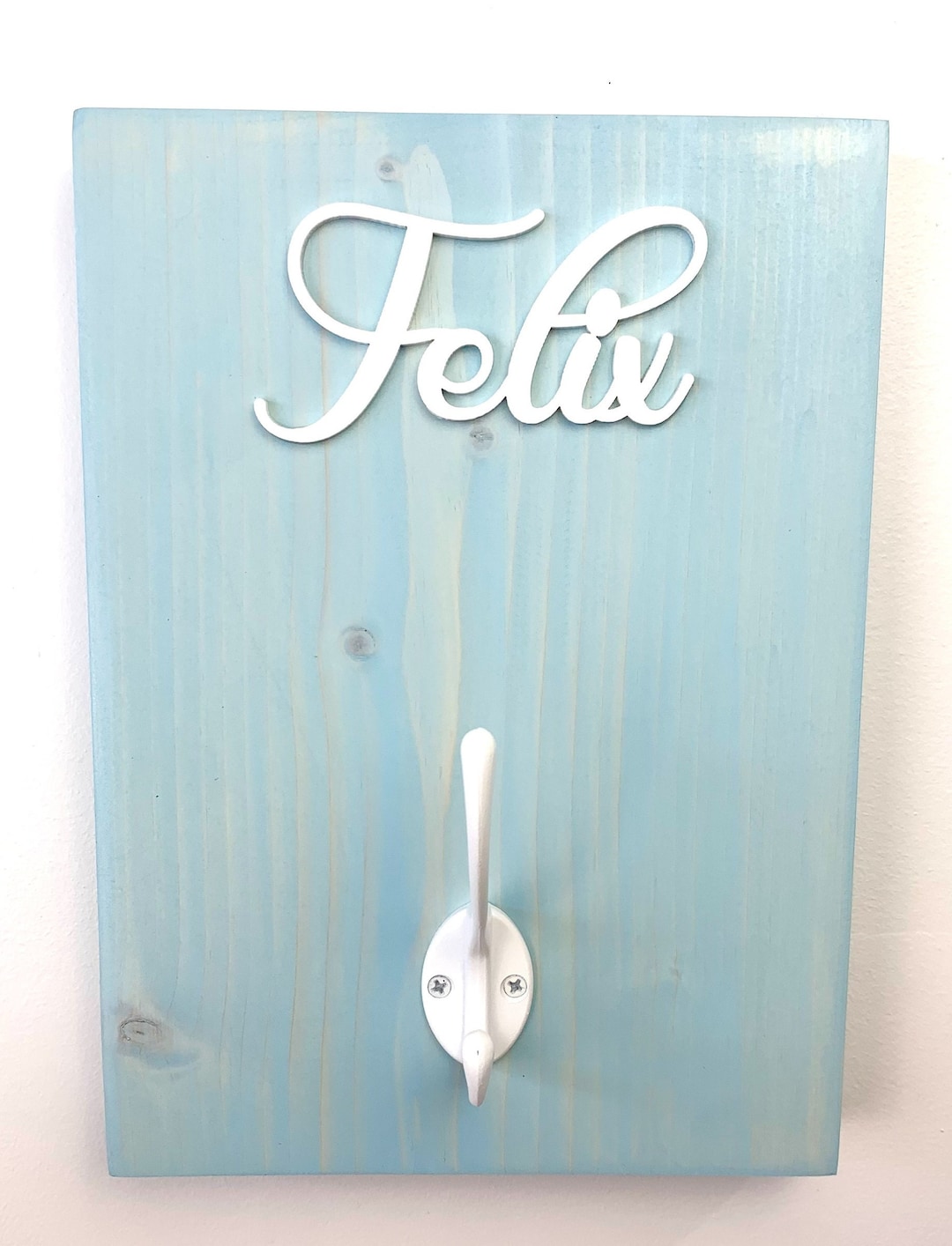 Personalized Wood Backpack Holder With Acrylic 3D Name, Wall Hook, Kids ...