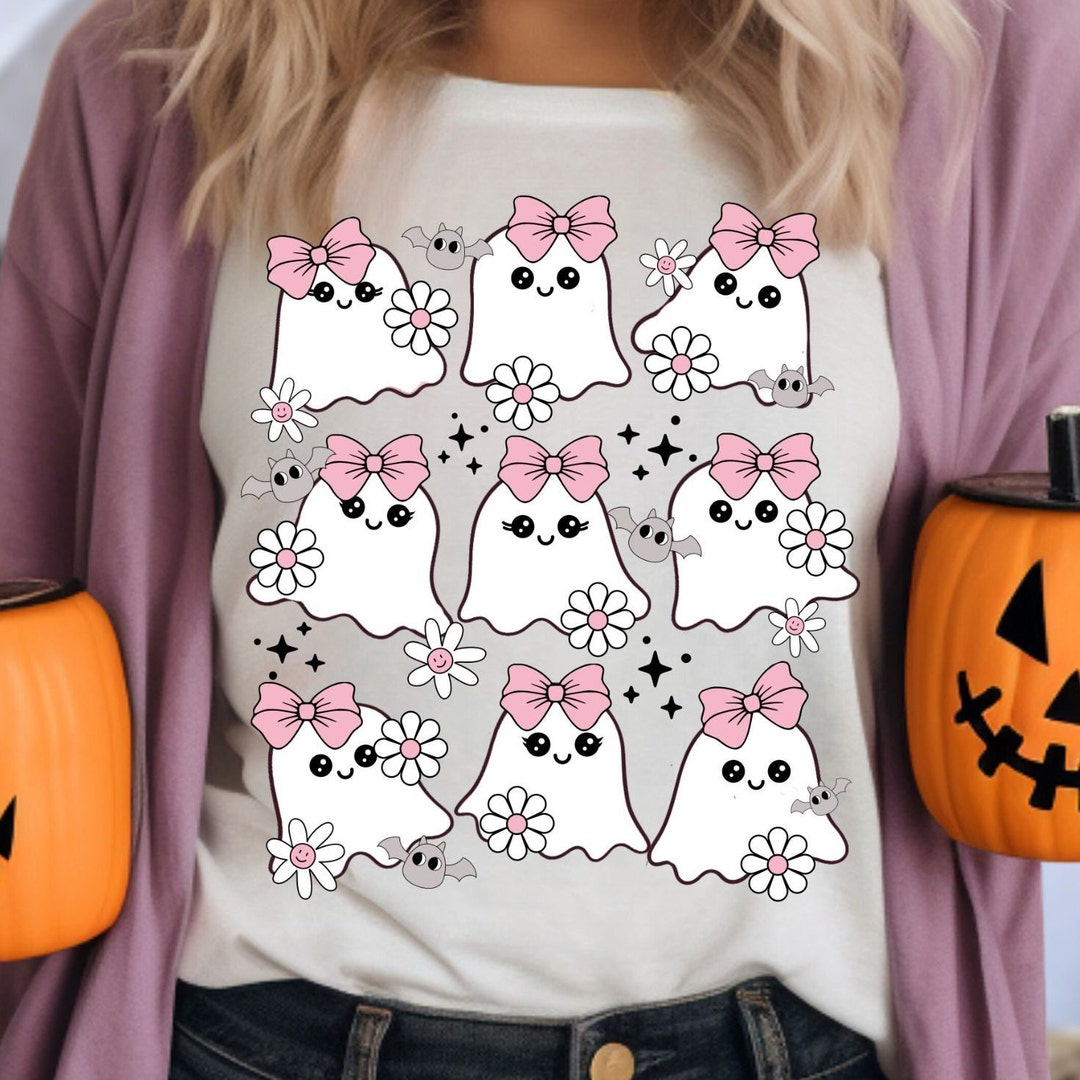 Coquette Halloween PNG, Cute Pink Bow Halloween Ghost PNG Halloween Png ...