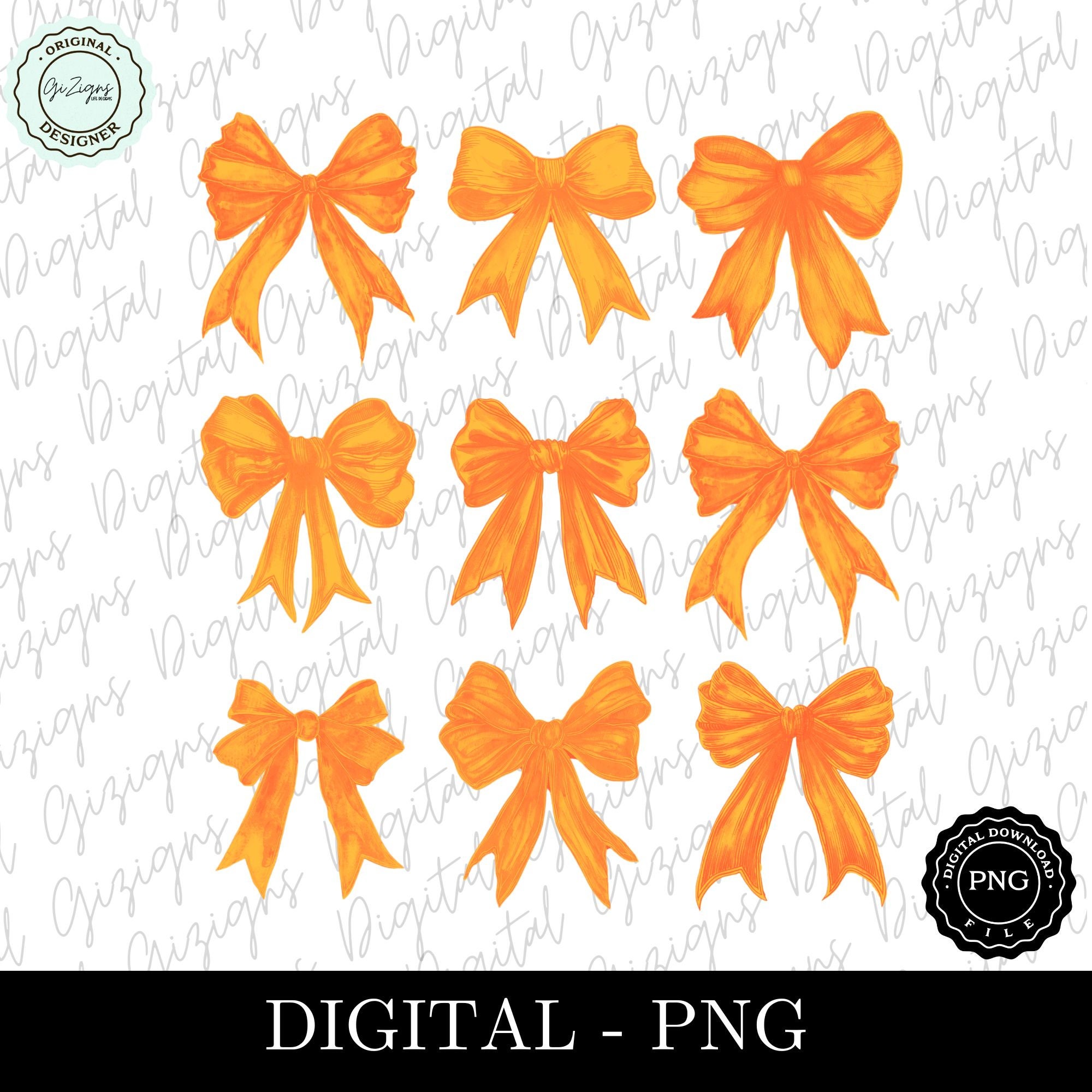 Trendy Orange Bow Coquette PNG Clipart Collage Coquette Bow PNG Orange ...