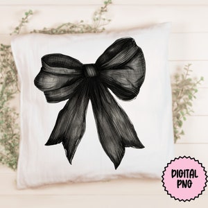 Trendy Black Bow Dark Coquette PNG Bundle, Black Coquette Bows, Ribbon ...
