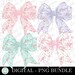 Fancy Floral Coquette Bow PNG Clipart Bundle, Vintage Retro Shabby Chic ...