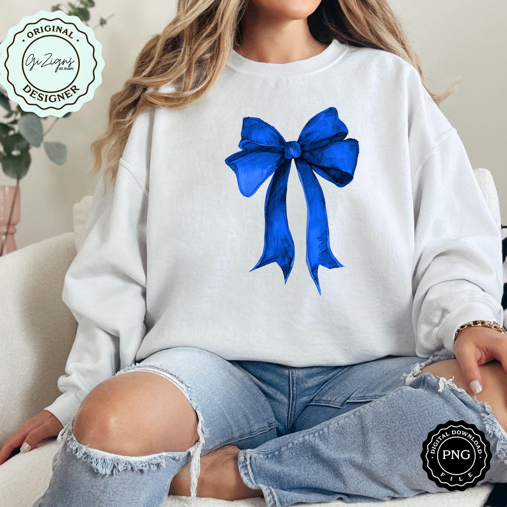 Trendy Royal Blue Coquette Bow PNG Clipart, Royal Blue Bow, Watercolor ...