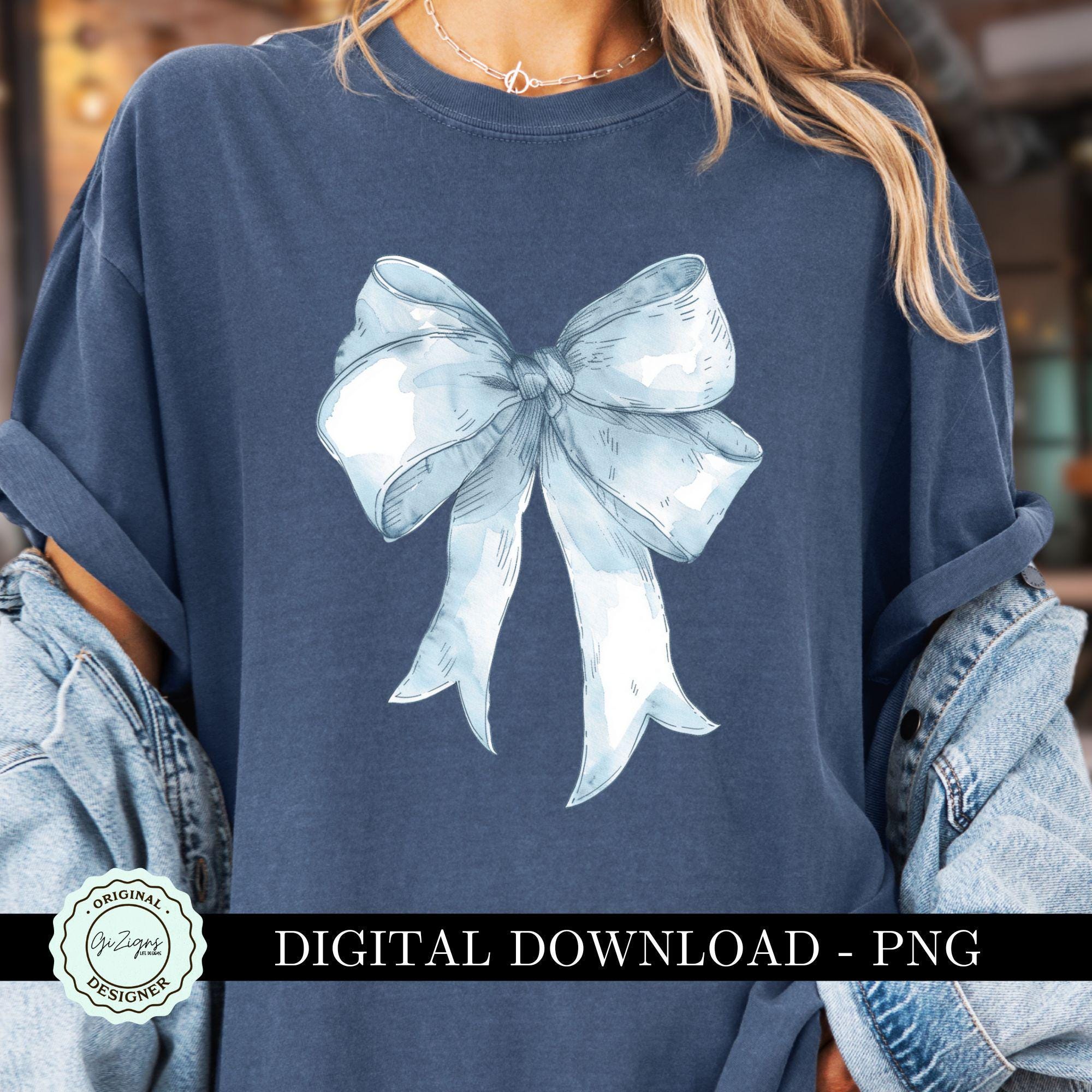 Blue Coquette Bow Png, Dusty Blue Bow Graphics, Blue Watercolor ...