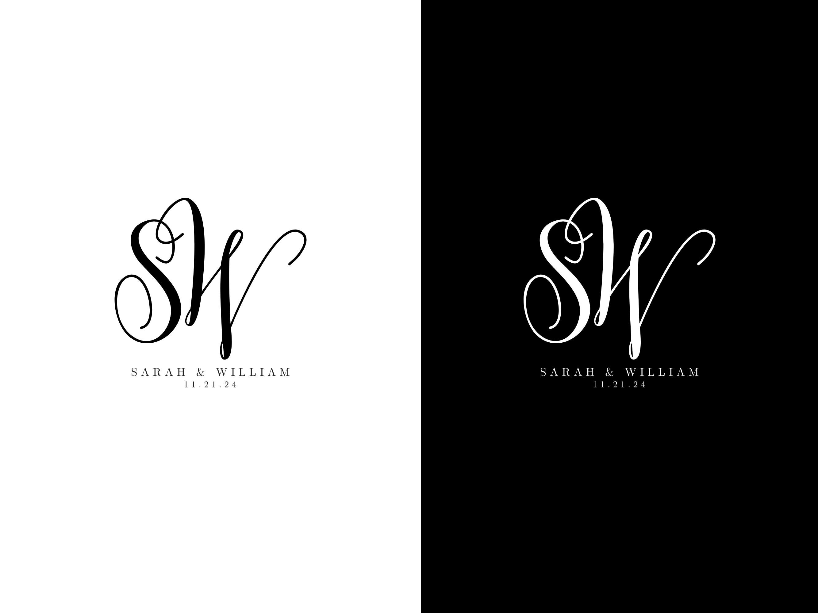 Elegant Wedding Logo, Modern Wedding Monogram, Initials Logo, Custom ...