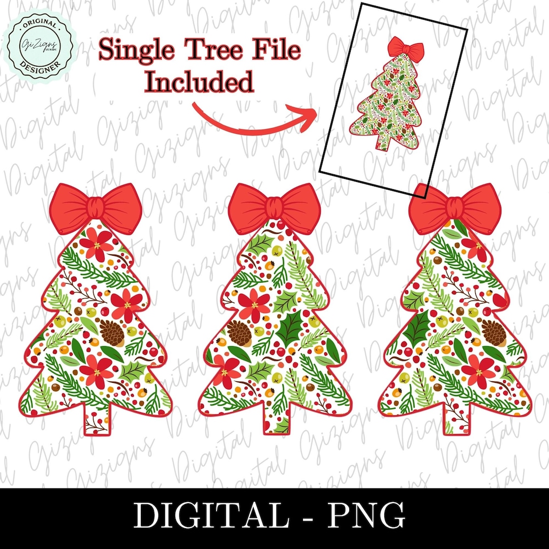 Coquette Christmas PNG, Red Coquette Bow PNG, Christmas Tree Clipart ...