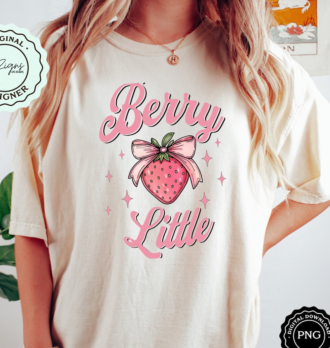 Trendy Big Little Pink Bow Strawberry Coquette PNG Sorority Family ...