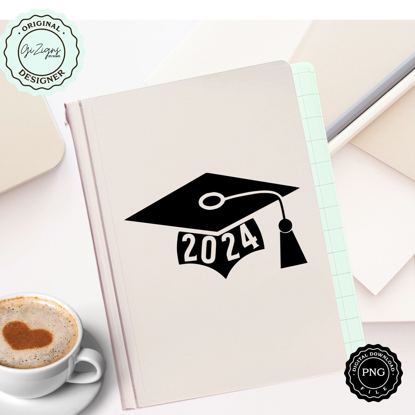 Graduation Hat SVG, 2024 PNG, Class of 2024 Graduate Cap Clipart ...