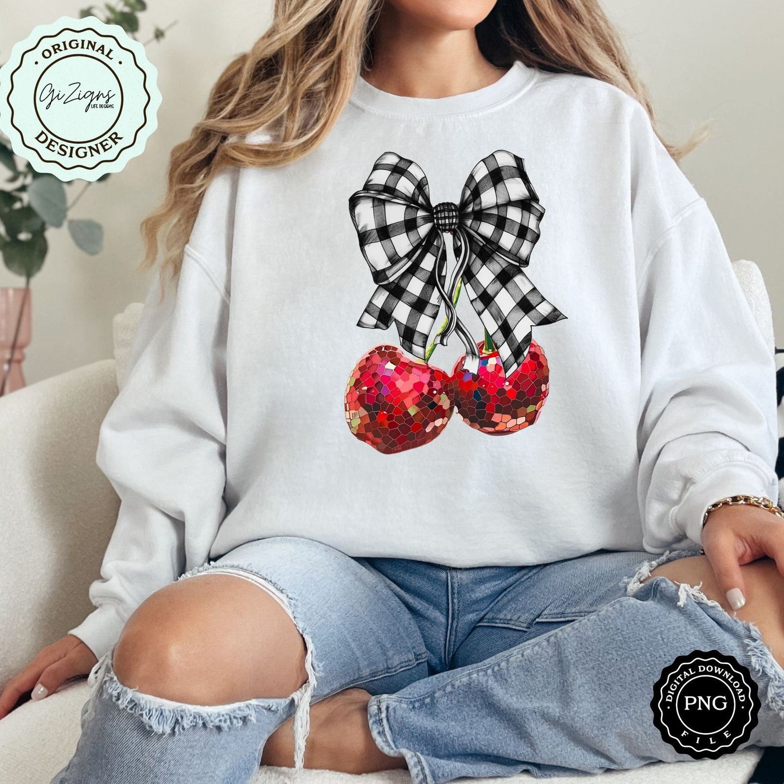 Trendy Cherry Checkered Bow Coquette PNG Clipart, Coquette Bows Bundle ...