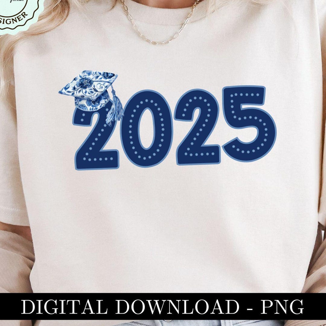 Delft Blue Senior 2025 PNG Clipart, Blue Willow Bow Class of 2025 PNG ...