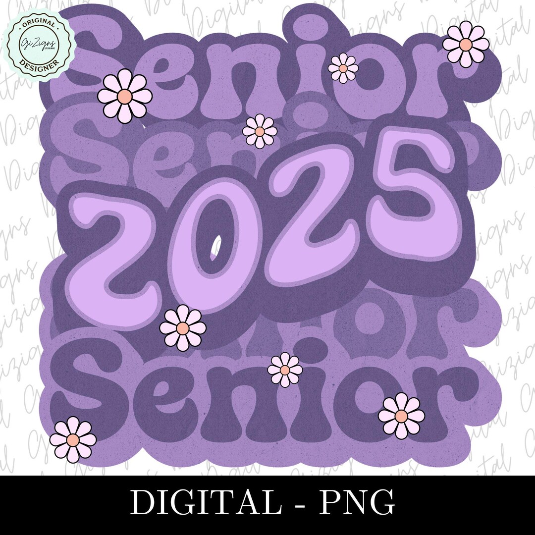 Retro Purple Senior 2025 PNG Clipart, Purple 2025 Graduating Class of ...