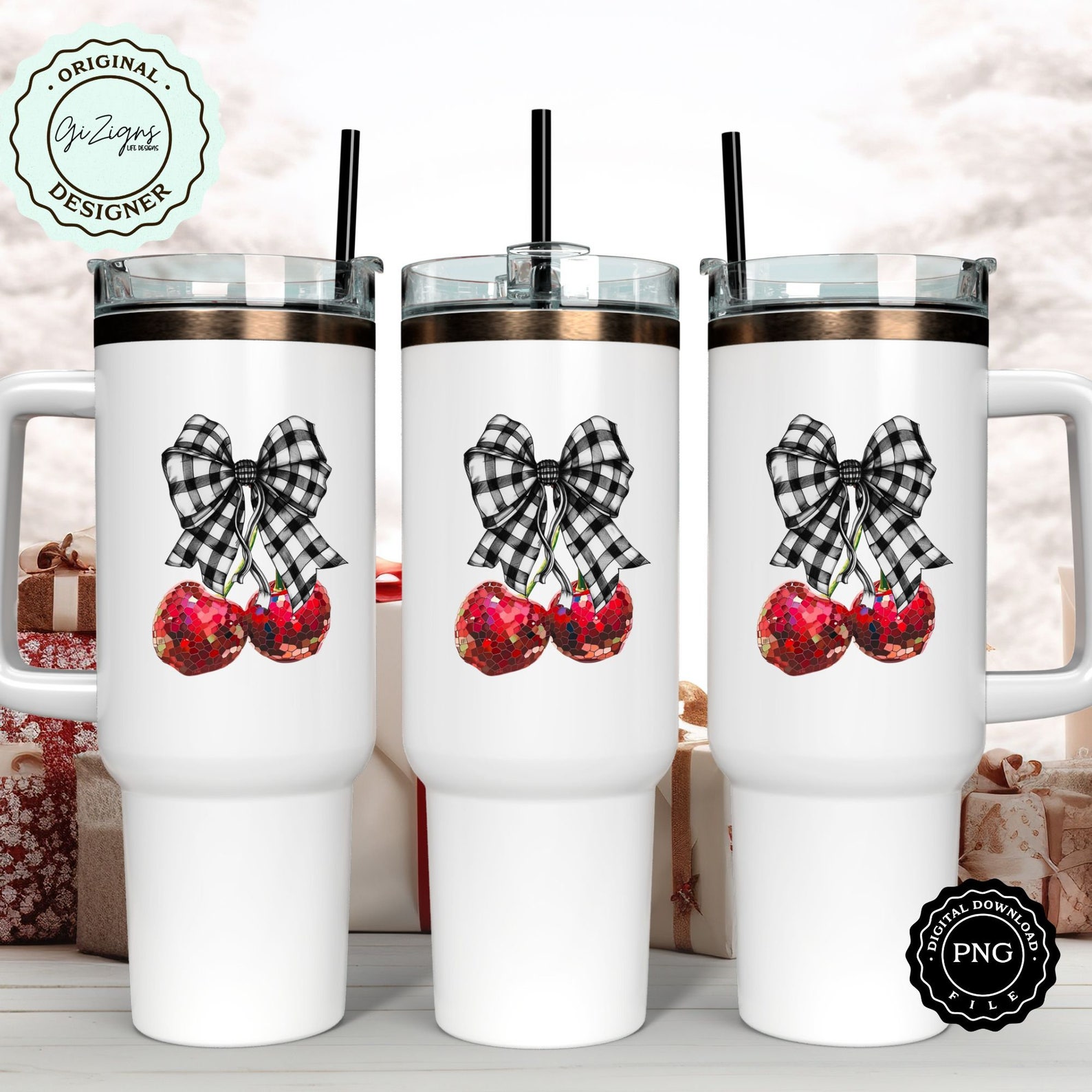 Trendy Cherry Checkered Bow Coquette PNG Clipart, Coquette Bows Bundle ...